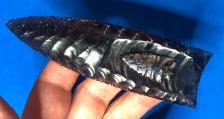 See-Thru Obsidian Clovis and Matching Flute Spall Point